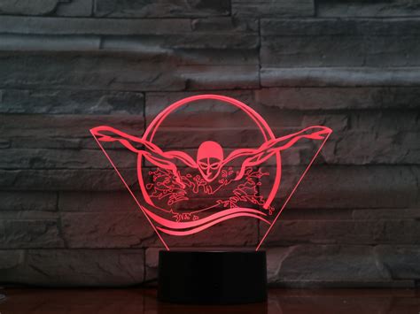 Swimmer 3d Optical Illusion Led Lamp Hologram The 3d Lamp®