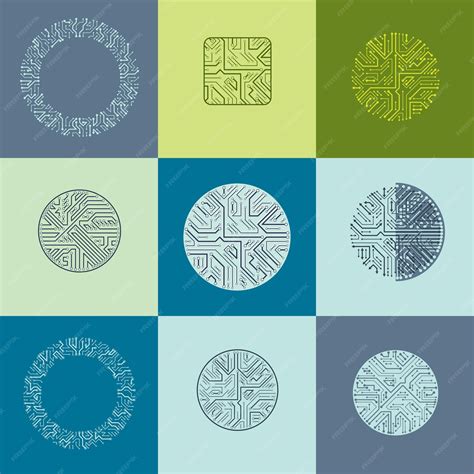Premium Vector Collection Of Vector Microchip Designs Cpu