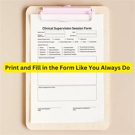 LCSW Hours Tracker Clinical Supervision Tracking Hour Log Notes PDF Template Sheet Form