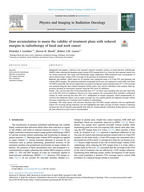 Pdf Dose Accumulation To Assess The Validity Of Treatment Plans With