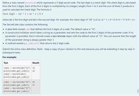 Solved Define A Class Named Secretcode Which Represents A Chegg