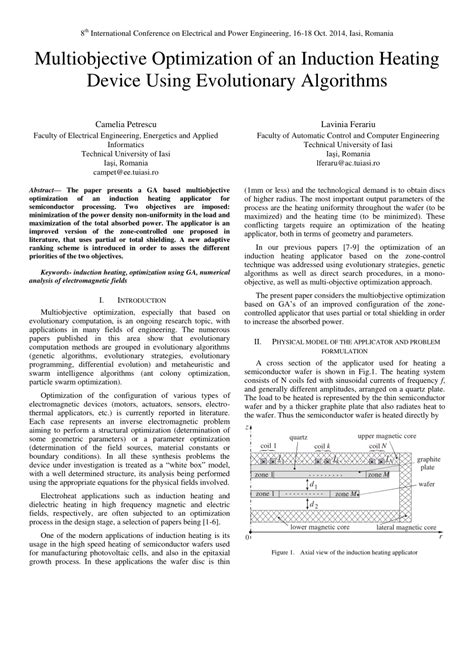 pdf multiobjective optimization of an induction heating device using