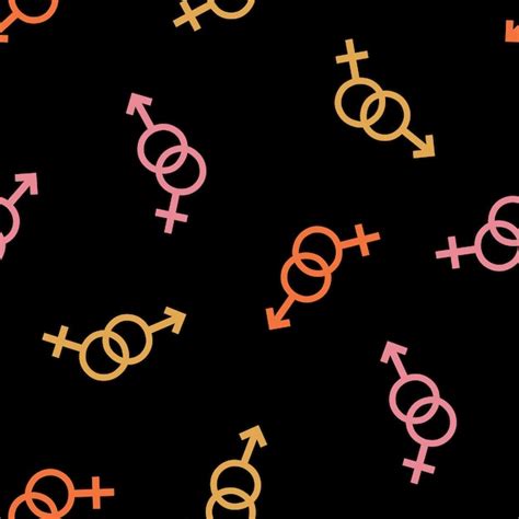 Premium Vector Seamless Pattern With Colorful Gender Symbols