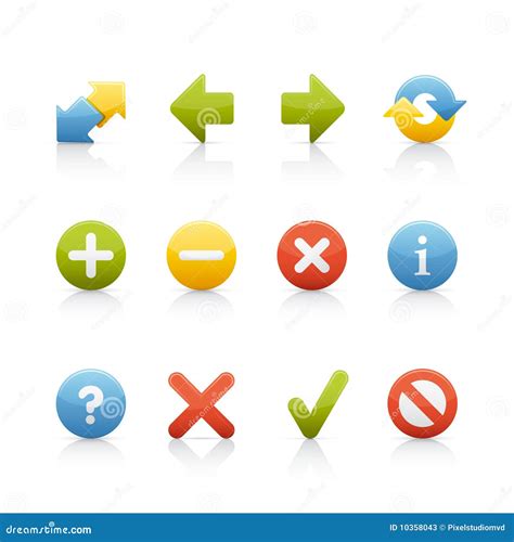 Icon Set Navigation Buttons Stock Vector Illustration Of Green Page