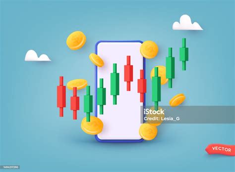 온라인 거래 기술적 분석 촛대 차트 글로벌 증권 거래소 지수 외환 거래 개념입니다 거래 전략 3d 웹 벡터 일러스트레이션 개념에
