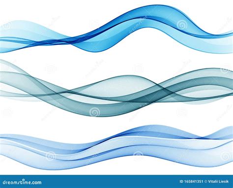 Set Of Vector Blue Abstract Wave Design Element Stock Vector Illustration Of Curve Ocean