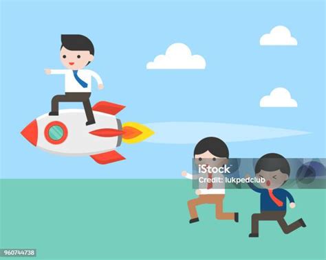 로켓을 타고 사업가 하자 비즈니스 개념 평면 디자인의 지도자를 수행 하는 다른 사람 개념에 대한 스톡 벡터 아트 및 기타 이미지 개념 개념과 주제 경쟁 Istock