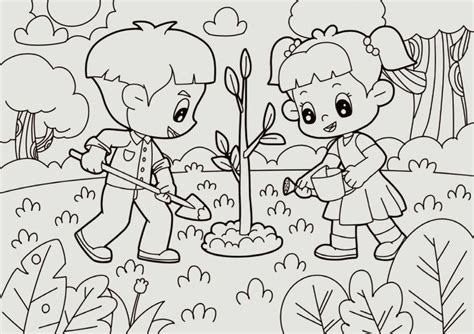 植树简笔画儿童版简单笔画（高清12张） 简笔画图片大全