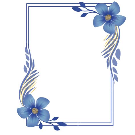 Blue Flower Design Border