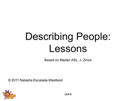 Describing People In ASL Lessons Vocabulary