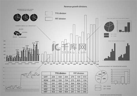 数据分析。用铅笔绘制图表和图表的市场概念高清摄影大图 千库网
