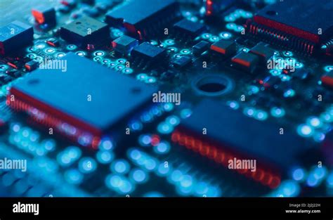 Computer Microchips And Processors On Electronic Circuit Board Computer Hardware Technology