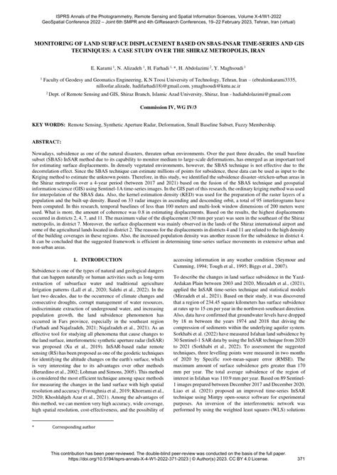 Pdf Monitoring Of Land Surface Displacement Based On Sbas Insar Time