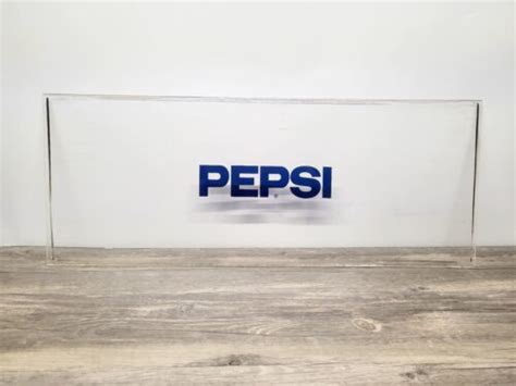 Vintage Pepsi Cola Vending Machine Plastic Logo And Plexiglass Lettering