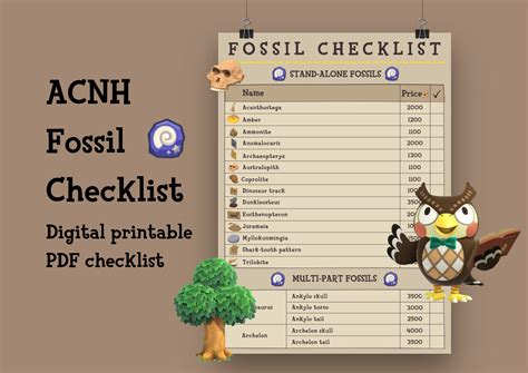 Acnh Fossil List Checklist At Charlotte Mcgowan Blog