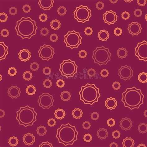 Brown Line Sun Icon Isolated Seamless Pattern On Red Background Vector