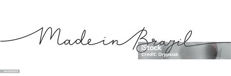 브라질산 연속 한 줄의 단어 문구 그림의 미니멀리스트 그림 브라질 국가 연속 한 줄 그림입니다 고급에 대한 스톡 벡터 아트 및