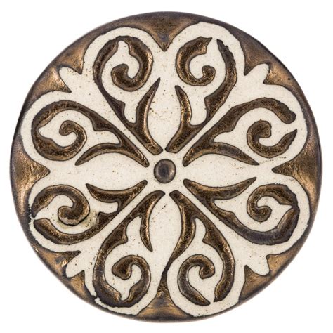 Brown And Cream Flower Scroll Knob Hobby Lobby 1197573