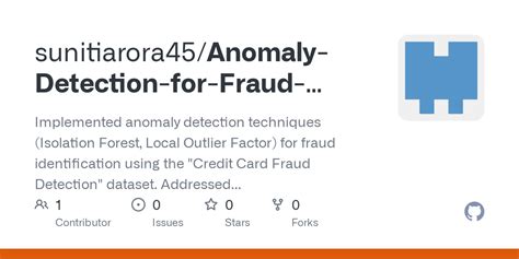 GitHub Sunitiarora Anomaly Detection For Fraud Identification Implemented Anomaly Detection