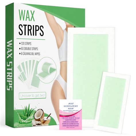120 Strips Wax Strips Body Hair Removal 2 Sizes And 8 Oil