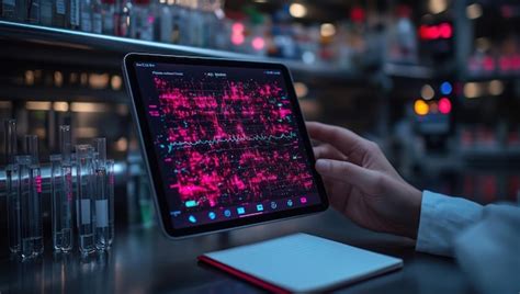 Scientist Analyzing Data On Tablet Premium Ai Generated Image