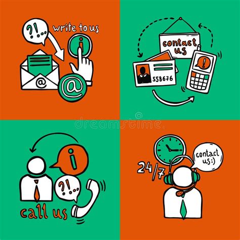 Contact Us Design Concept Stock Vector Illustration Of Deliver