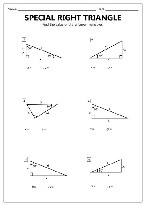 12 Right Triangle Trigonometry Worksheet Trigonometry Worksheets