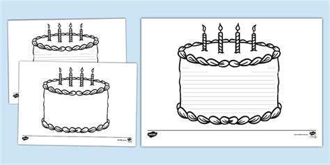 New Birthday Cake Writing Template Twinkl