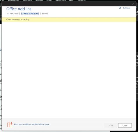 Office Add Ins Error Cannot Connect To Catalog Microsoft Community Hub