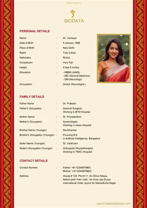 Biodata Format For Marriage Biodata Format For Marriage And Job