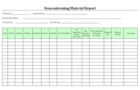 Non Conforming Material Management