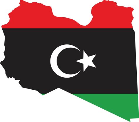 Libië Kaart En Vlag Aan Wit Achtergrond Libië Nationaal Kaart Met Vlag Teken Vlak Stijl