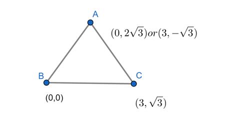 If Two Vertices Of An Equilateral Triangle Are [ 0 0 ] [ 3 Sqrt{3} ] Find The Third