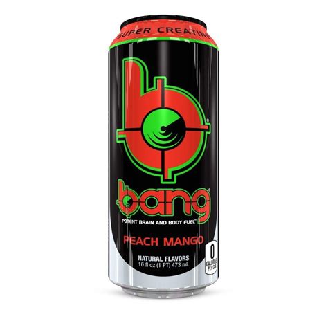 Bang Bang Peach Mango 16 Fl Oz 610764863812 Energy Drinks Peach