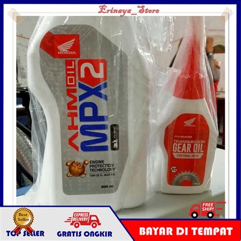 Jual ORIGINAL AHM Paket Oli Mpx2 800ml Oil Gardan Ahm Gear Oli Mesin Motor Matic Original Ori