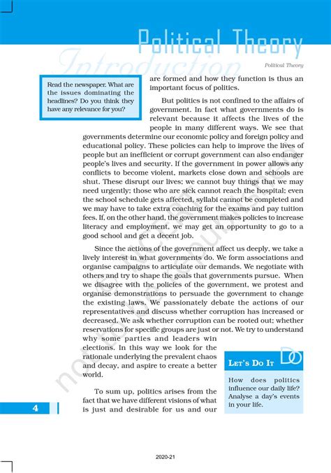 Political Theory An Introduction Ncert Book Of Class 11 Political Theory