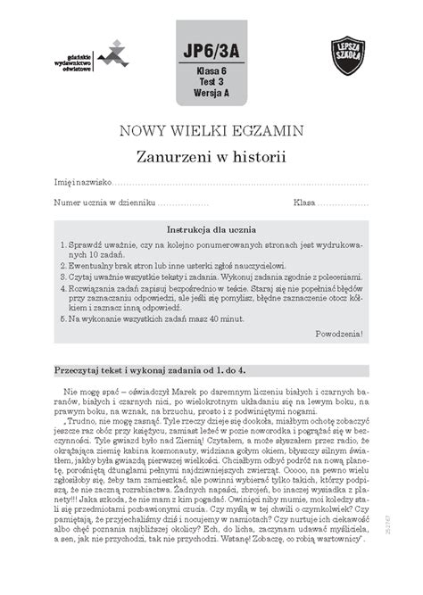 Klasa 6 Test 3 Wersja A I B Nowy Wielki Egzamin Z Historii Studocu