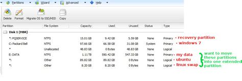 Partitioning Merge Extended Partitions Keeping Logical Partitions Intact Super User