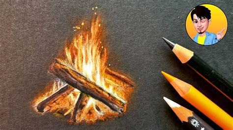 How To Draw Fire Realistic Campfire Drawing 🔥 Youtube