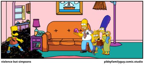 Violence But Simpsons Comic Studio