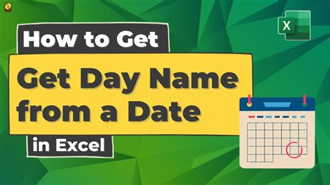Get Day Name From A Date Excel Formulas Youtube