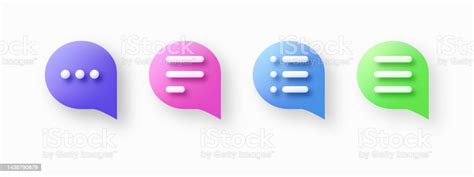 음성 거품 3d 아이콘 세트 벡터 일러스트 레이 션 통신 대화 상자 거품 3차원 형태에 대한 스톡 벡터 아트 및 기타 이미지 3차원 형태 Brand Name