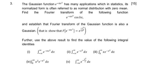 Solved 3 The Gaussian Function E Pix 2 Has Many