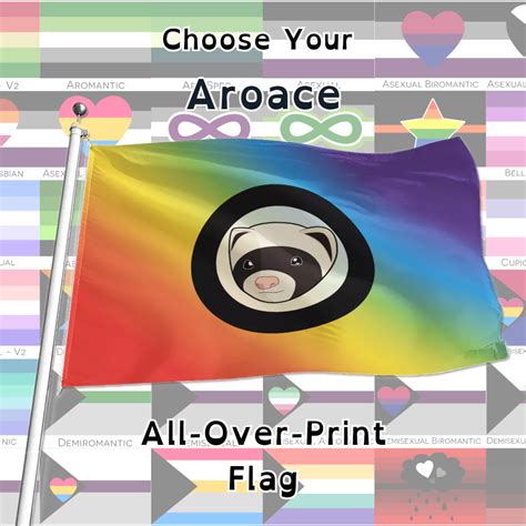 Choose Your Aroace Flags 5 Sizes All Over Print Flag Ninja Ferret Art