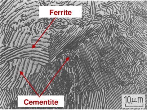 Microstructure Of Pearlite A Lamellar Mixture Of Ferrite And Cementite