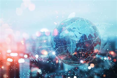 Futuristic Digital Globe With Network Connections Stock Illustration Illustration Of Lights