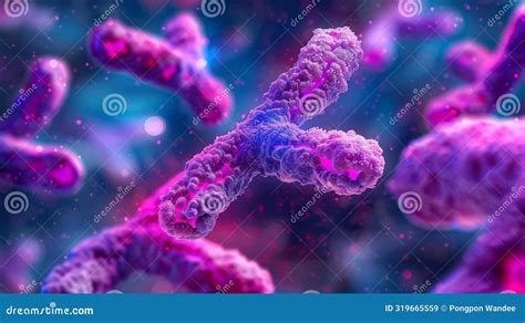 A Computer Generated Image Of Dna Packaging Into Chromosomes During Cell Division With