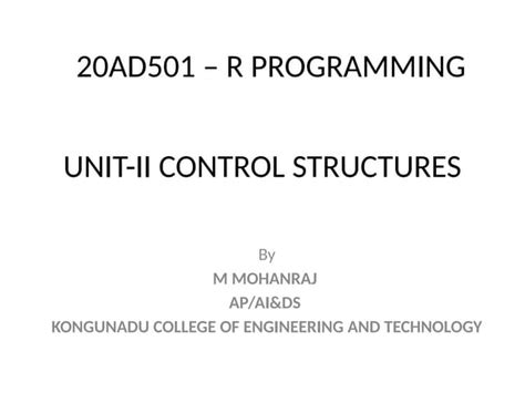 Control Structures Data Types And Objects Ppt