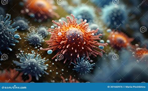 A Range Of Bacterial Species And Microbial Organisms Stock Illustration