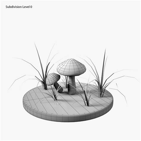 Mushrooms 3d Model 5 Obj Fbx 3ds Max Free3d